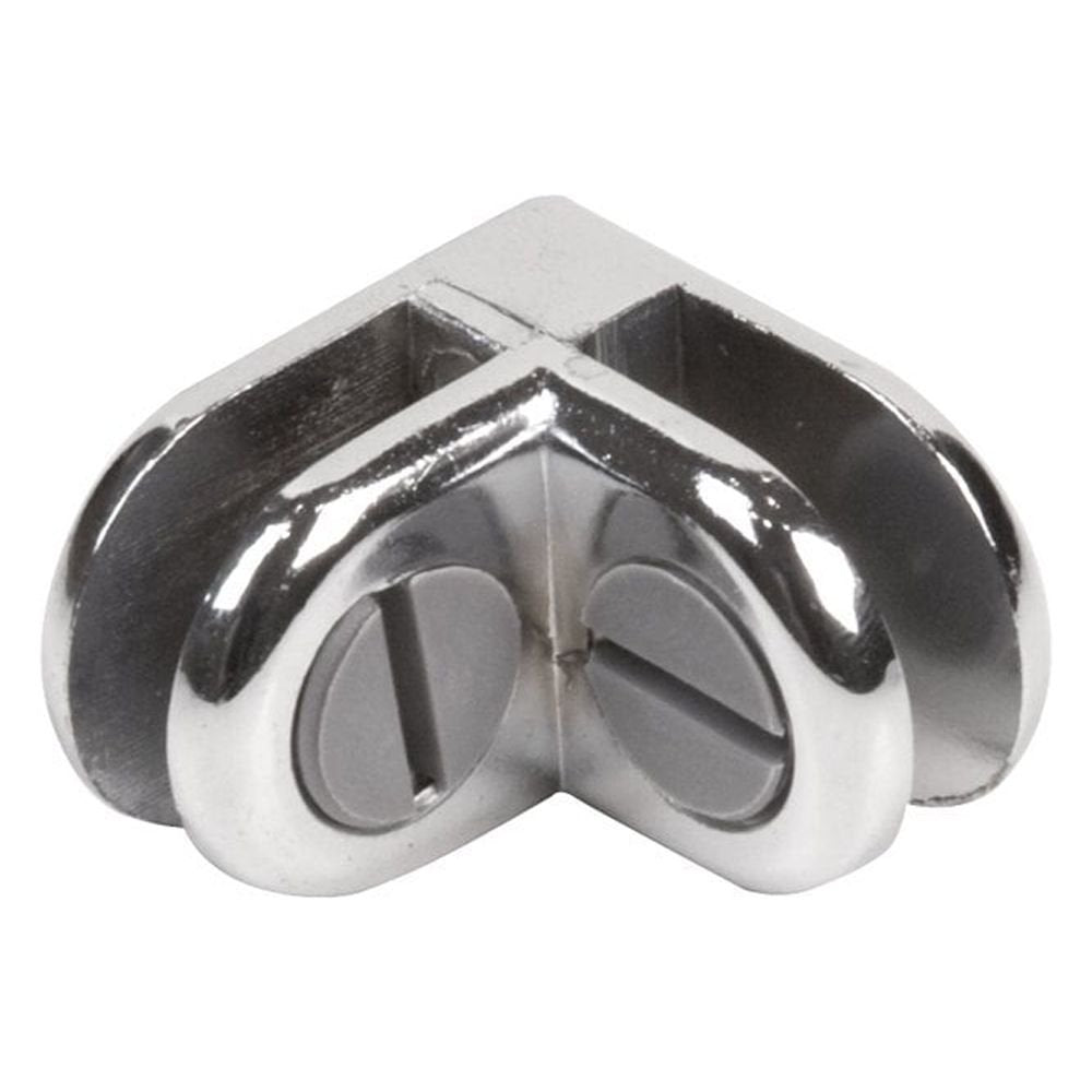 50 PCS CHROME 2 Way Glass Cube Connector Clip 3/16" Tempered Glass She