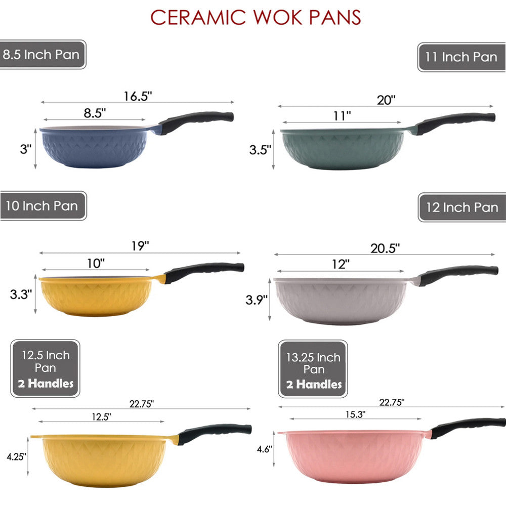 Ceramic Frying Pan Cookware Nonstick Ceramic Interior Exterior Cooking