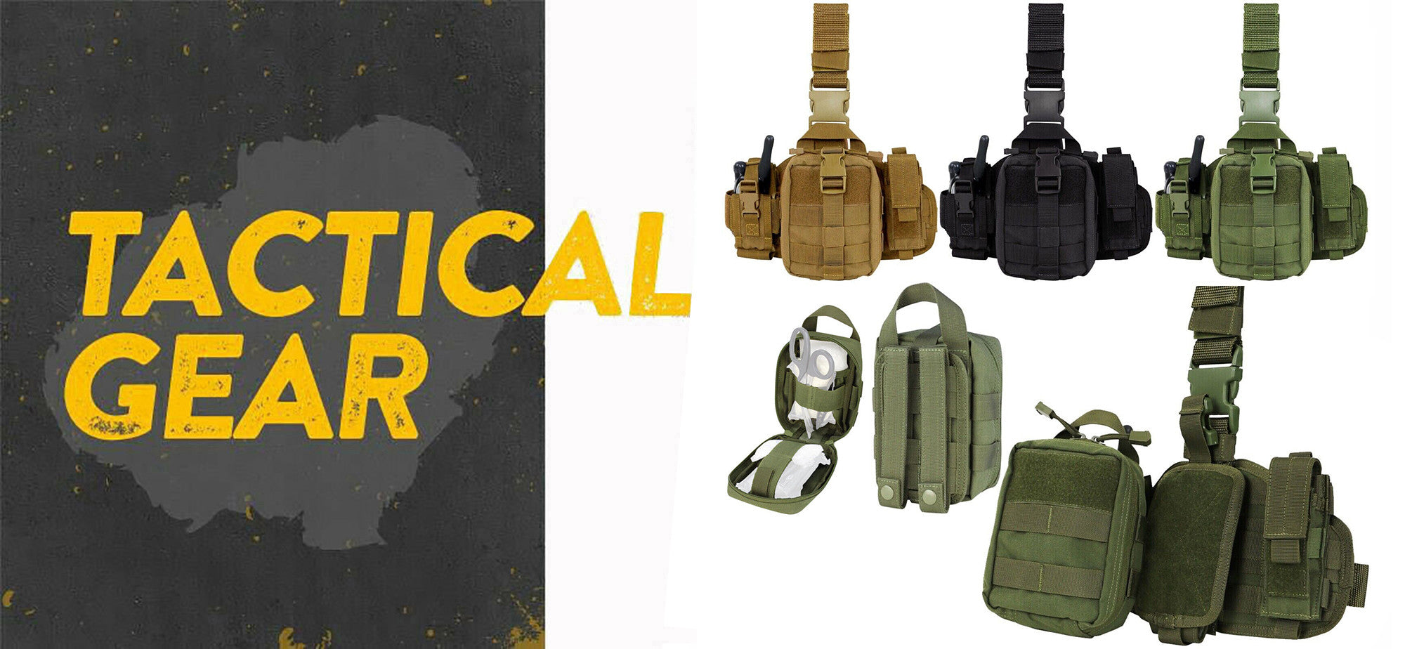 Tactical Modular EMT Medic Emergency Belt Mounted Drop Leg Rig Black