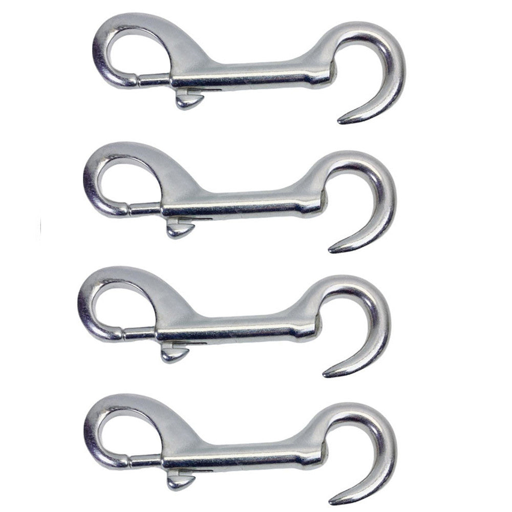 4Pcs Marine Boat Stainless Steel 5"L Bolt Snap Hook Open Eye Bolt Hook