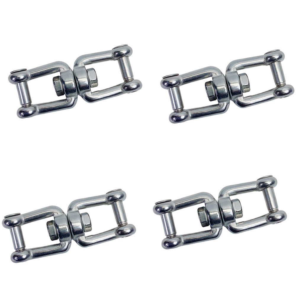 4 Pcs Stainless Steel 5/16" JAW JAW Swivel Shackle Anchor Connector Fl