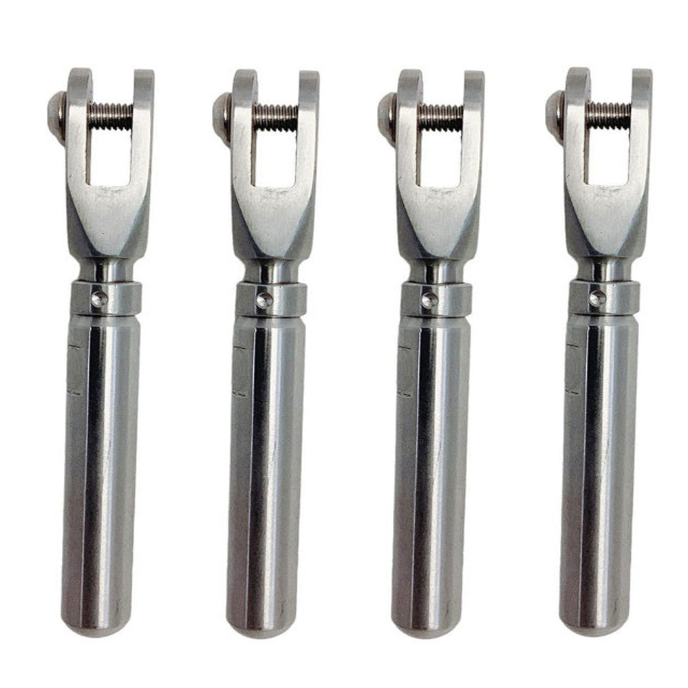 4Pcs Marine 316 Stainless Steel 1/8" Cable Streamline Adjustable Jaw C