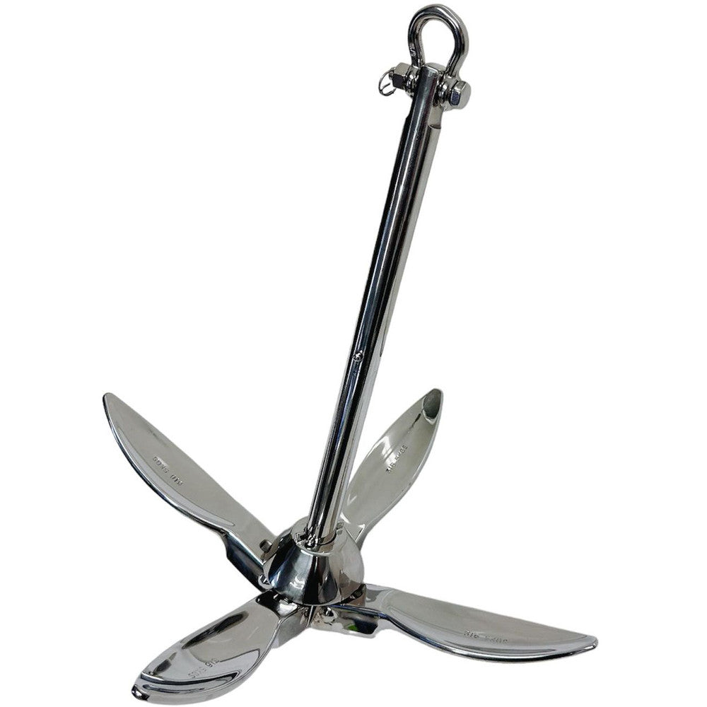 Marine Boat 316 Stainless Steel Folding Anchor 5Kg Folding Grapnel Fis