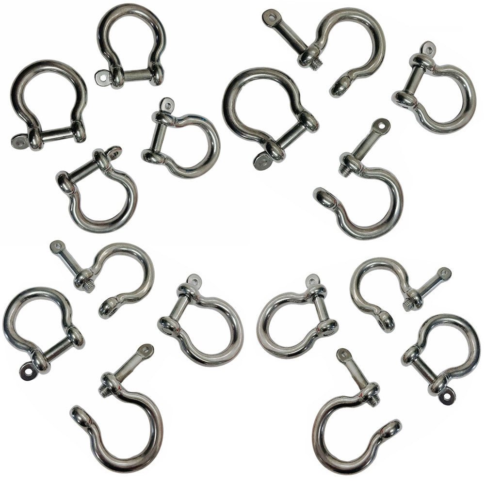 20 PC Stainless Steel 1/2" Rigging Bow Shackle CAPTIVE PIN Anchor Mari