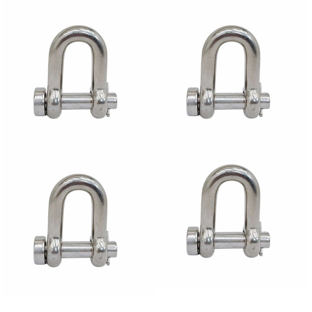4 Pcs Mil-Spec Stainless Steel Forged 5/16" Round Pin Chain Shackle 1,