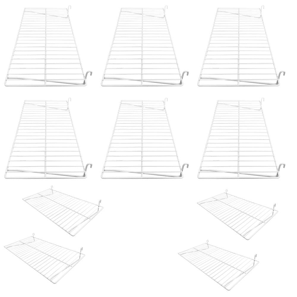 10 Pc White 24'' x 12'' Wire Flat Grid Shelf Shelves Gridwall Display
