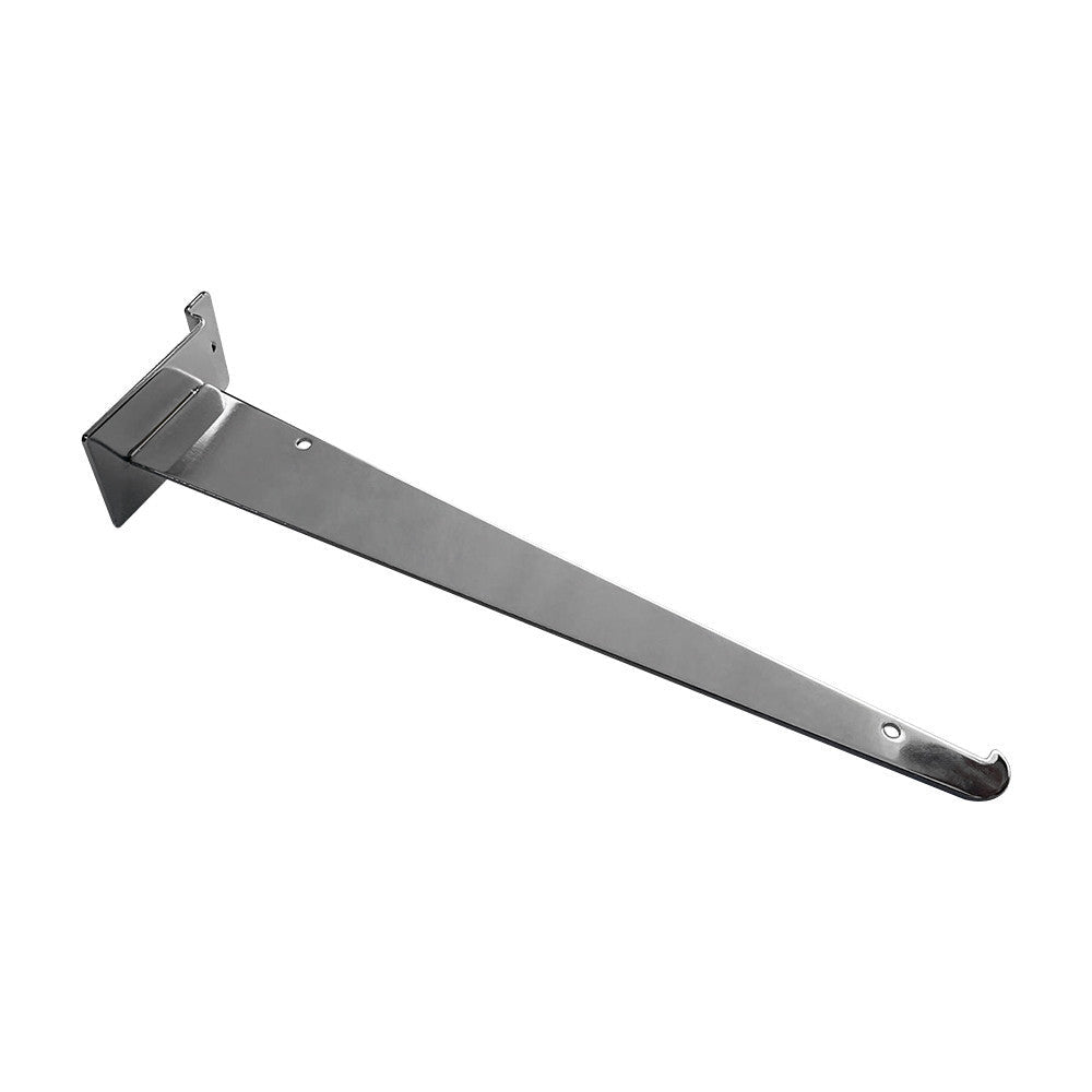 12'' Chrome Slatwall Glass Shelf Bracket Retail Display Fixture Metal