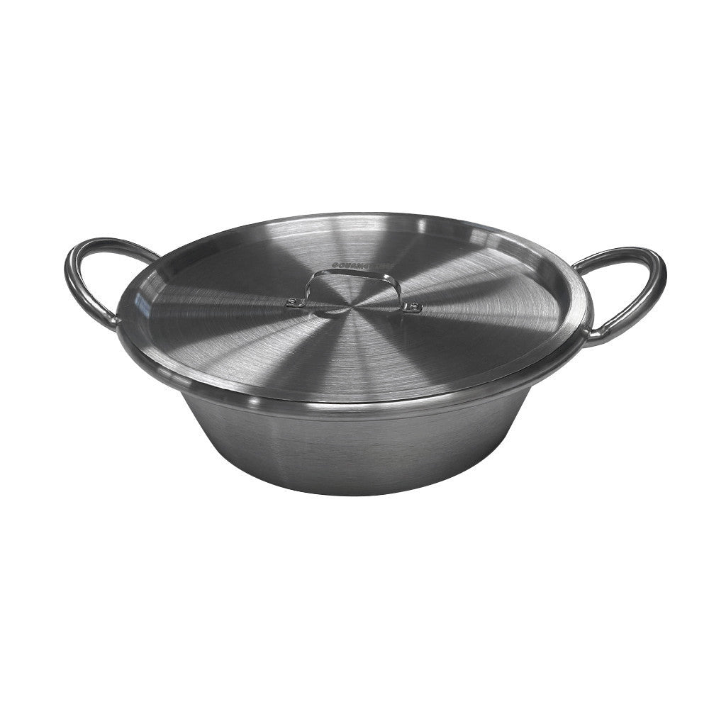 16"W x 5"H Stainless Steel Cazo Carnitas Caso Pot W- Lid Outdoor Cook