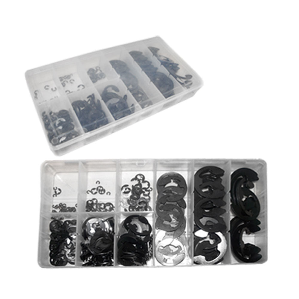 300 PCS E-Clip Assortment Set, Retaining Ring and Snap Clip Kit with O