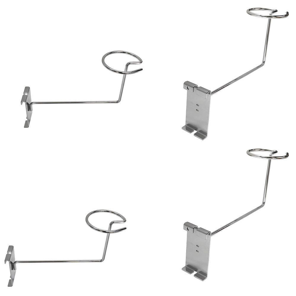 4 Pc CHROME Gridwall Single Hat Cap Display Hooks Wire Grid Retail Bou