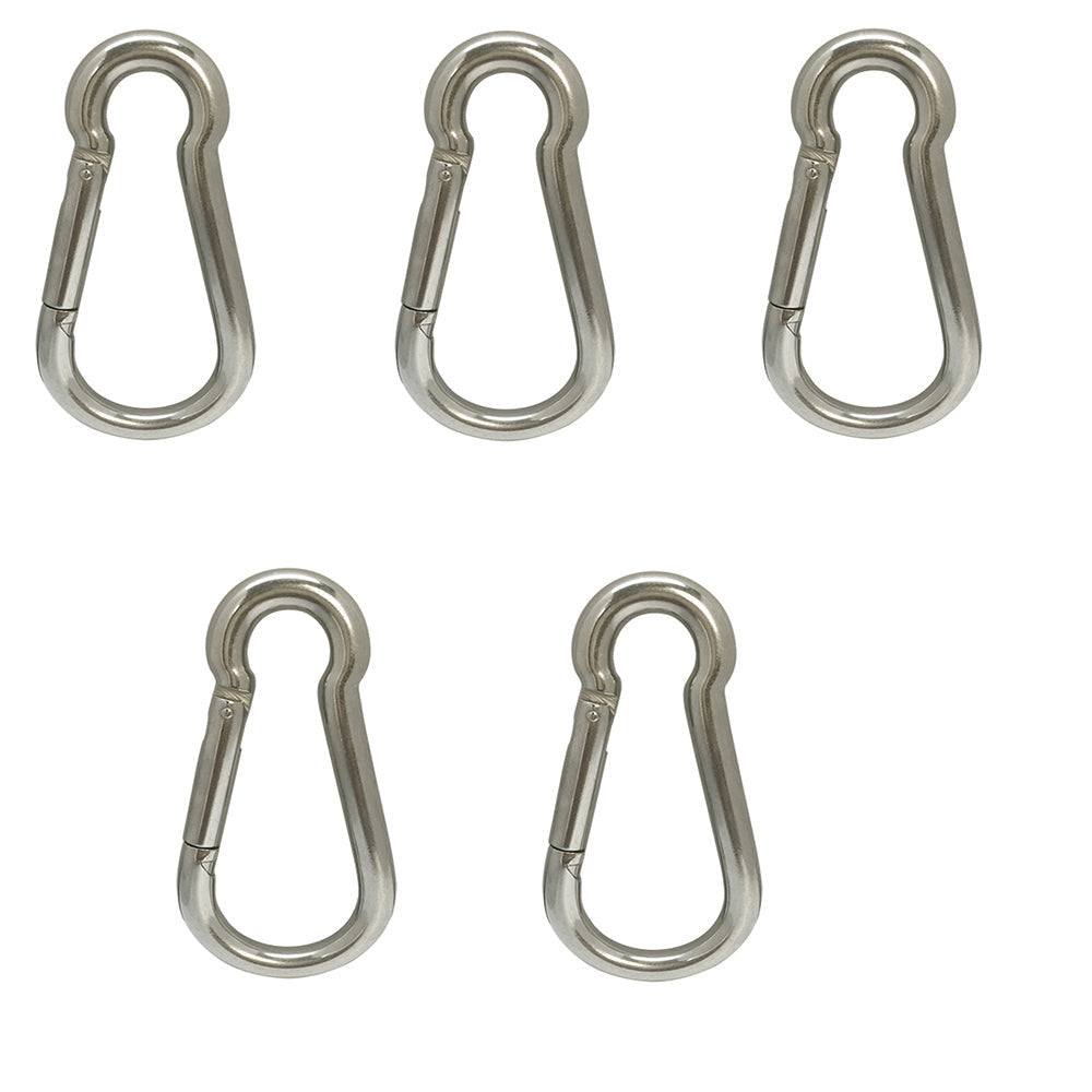 5 PC 1/2" Carabiner Spring Snap Hook Marine Stainless Steel 316 Boat H
