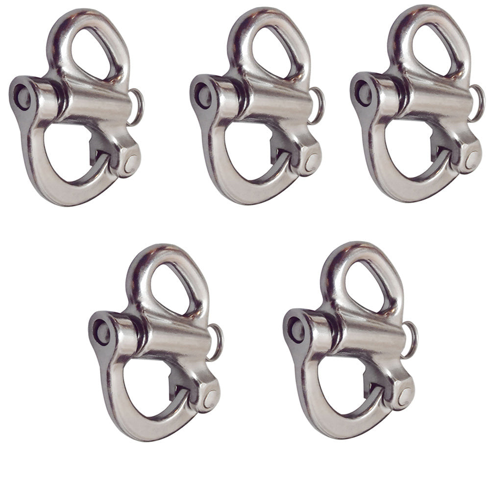 5 PCS 2'' Fixed Eye Snap Shackle Fixeye SS316 Stainless Steel Shackle