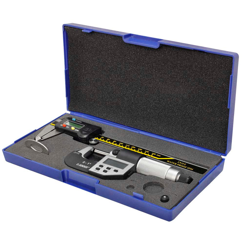 6'' IP54 150mm Digital Caliper 0-25mm Micrometer COMBO INOX Waterproof