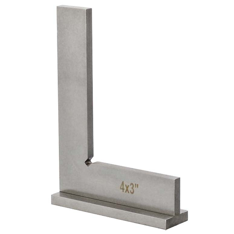 90 Degree Wide Base 4'' x 3" Machinists Work Shop Squares Steel Bevel