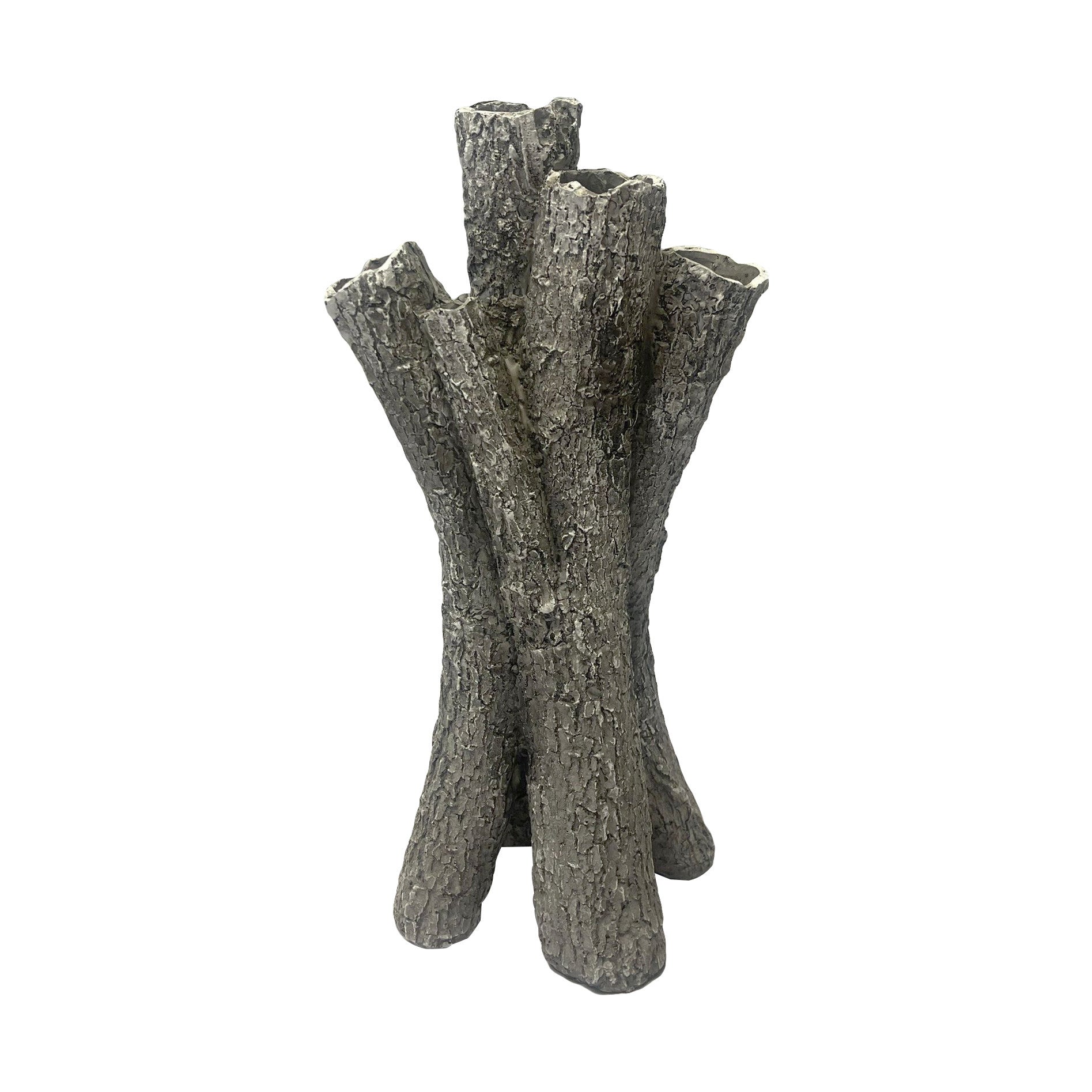 15.5"H Tree Bark Multi Vessel Vase Natural Looking Wood Flower Vase Tr