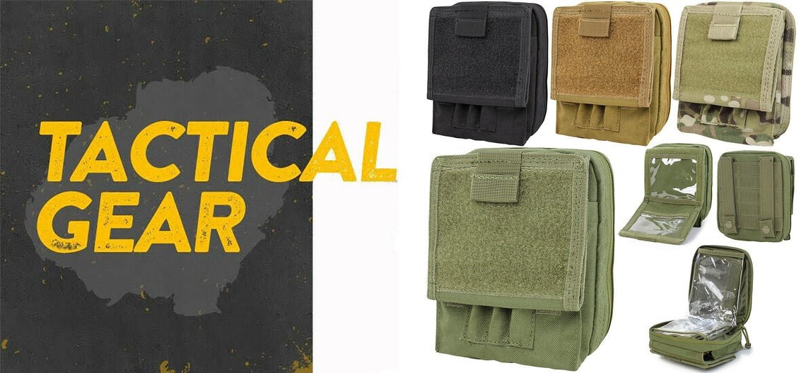 Molle Tactical MAP Pouch ID Admin Chart Case Atlas Clear Cover Carrier