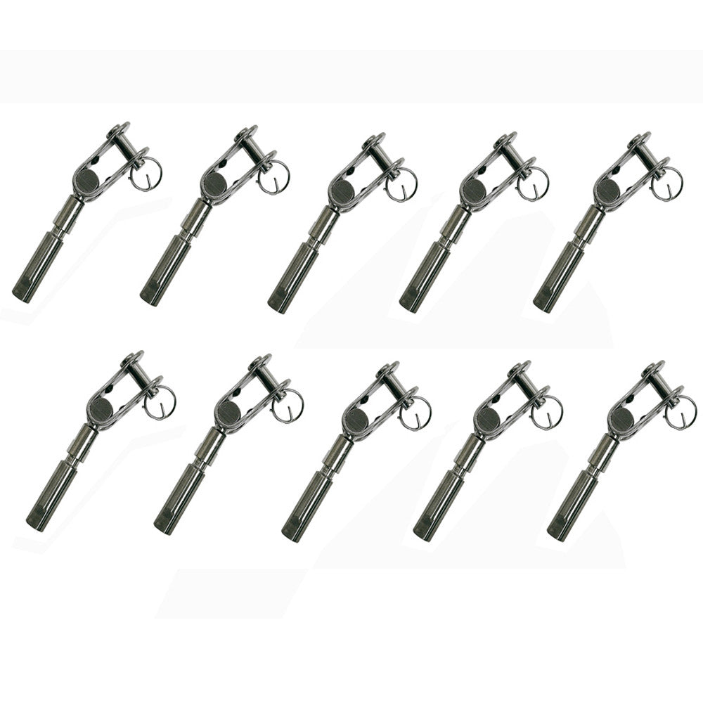 10Pc Marine Boat Stainless Steel Swageless Toggle For 1/8" Cable Raili