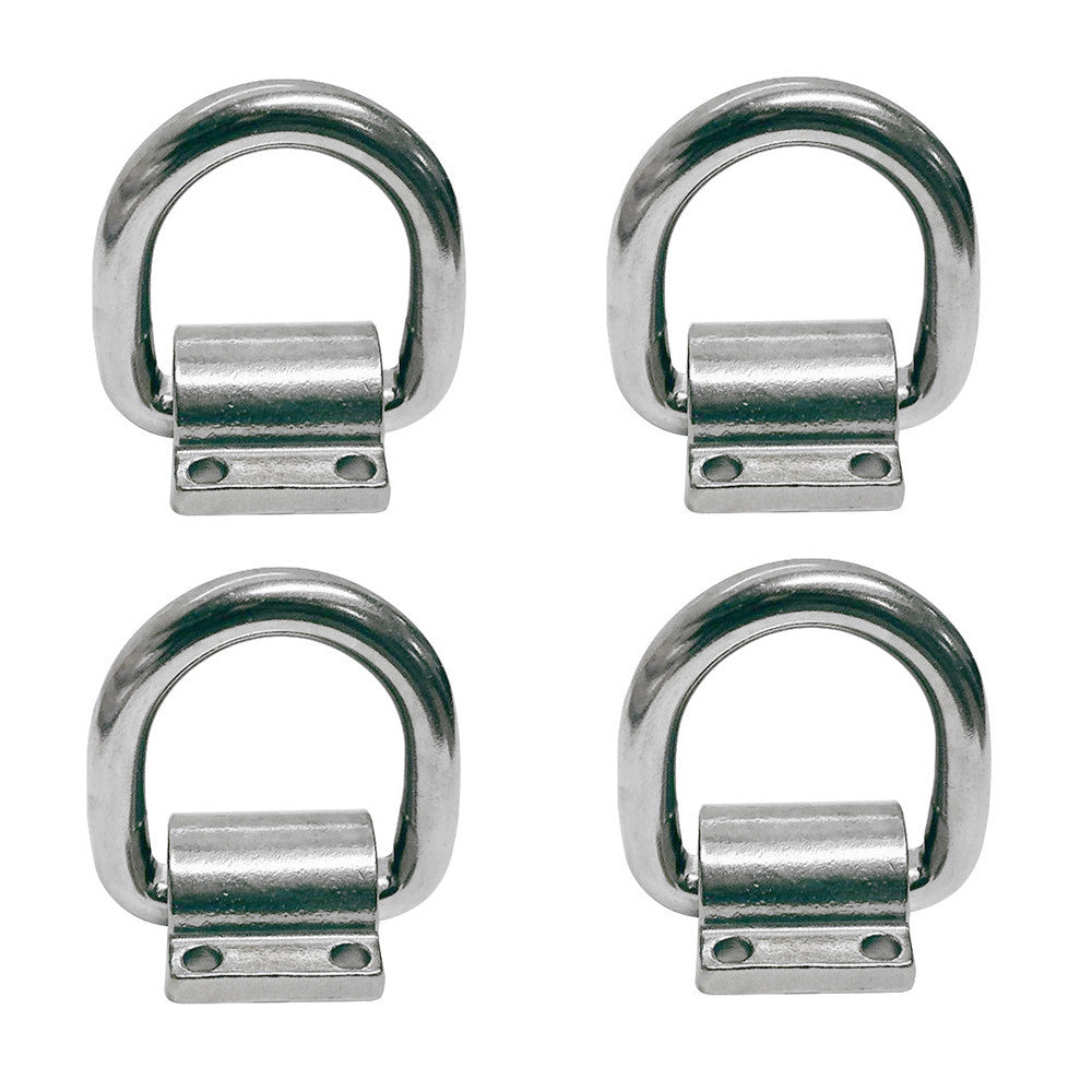 4 Pc Marine Boat Stainless Steel T316 1" Bolt-On Lashing Ring D-Ring A