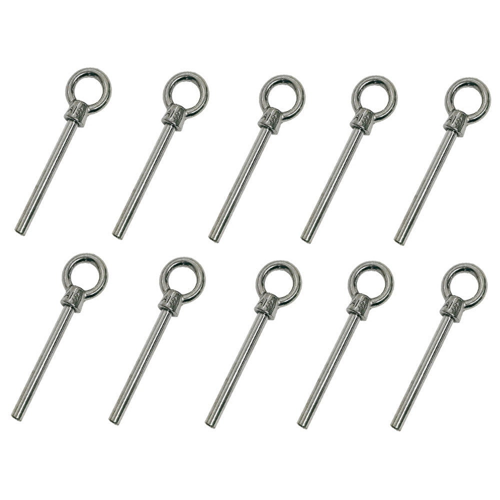 10 Pc Marine Stainless Steel 1" x 6" Shoulder Eye Bolt Non Thread Eye