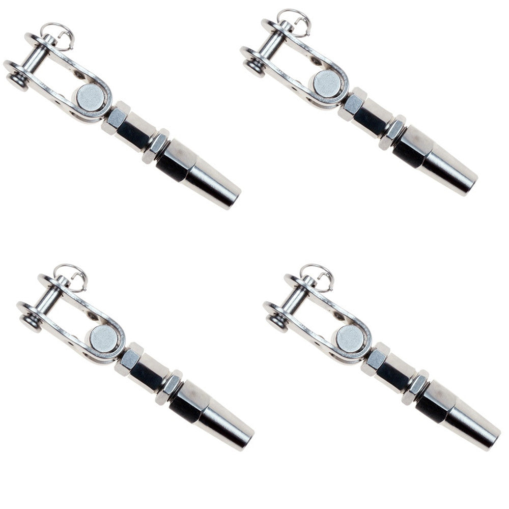 4 Pc Marine Stainless Steel 3/16" Swageless Toggle Cable Rail Railing