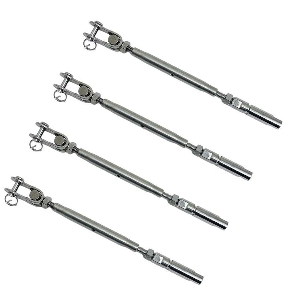 4 Pc Marine Boat SS Swageless & Toggle Turnbuckle For 3/16" Cable Rail