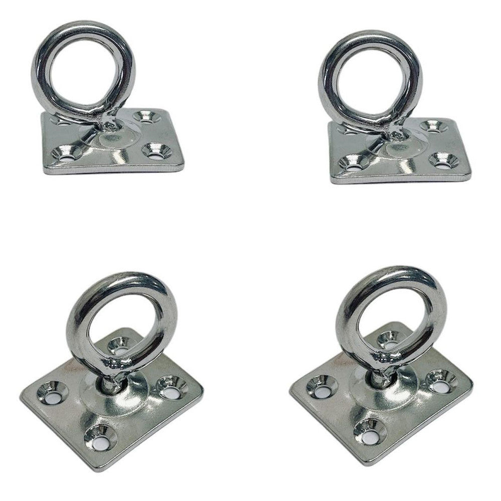 4 Pc Marine Boat Stainless Steel 3/16" Square Swivel Pad Eye Rigging L