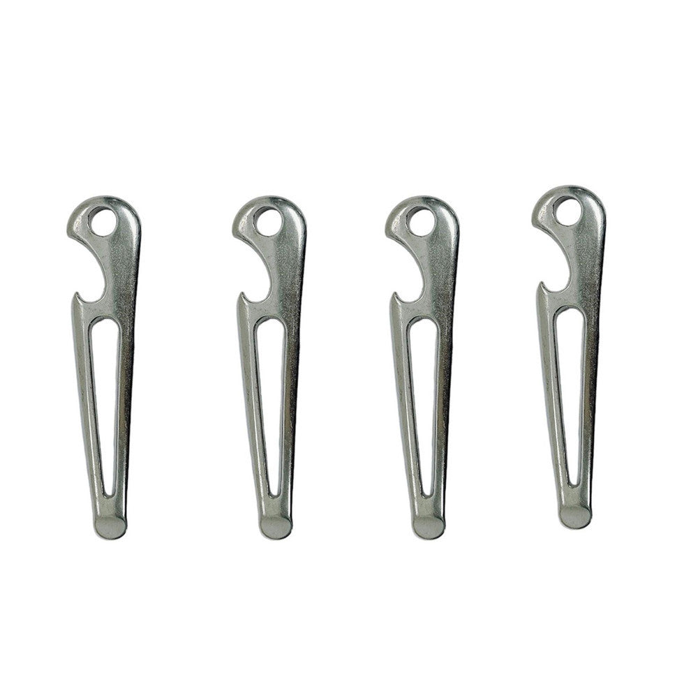 4 Pc Marine Stainless Steel 3-1/2" Shackle Key With Bottle Opener Sail