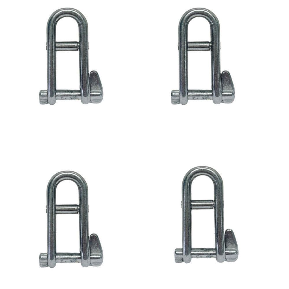 4 Pc Marine Stainless Steel 1/4" Halyard Shackle Captive Pin Cross Bar