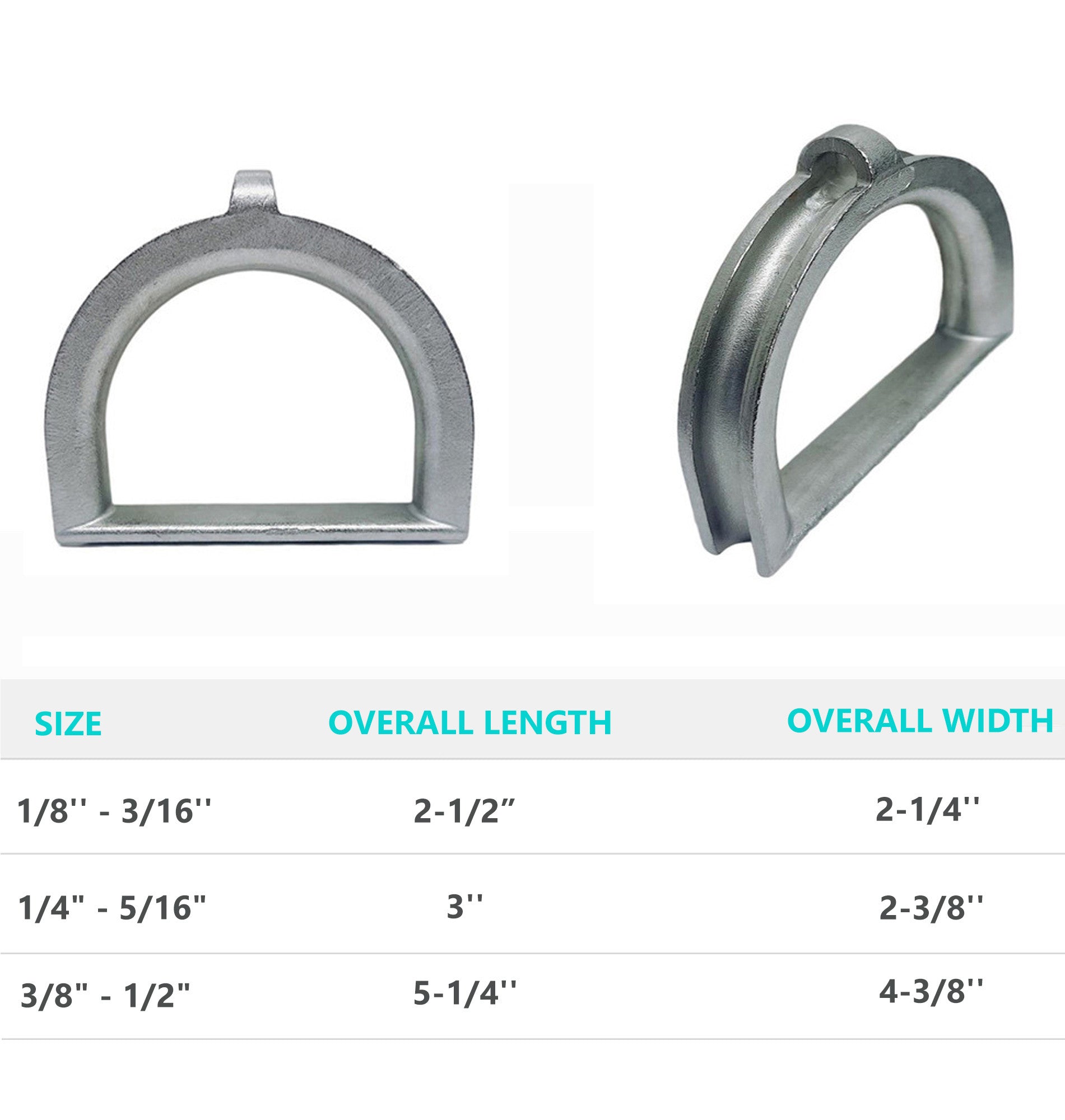 Marine Boat Stainless Steel Wire Rope D Ring Thimble D-Ring Yacht Thim