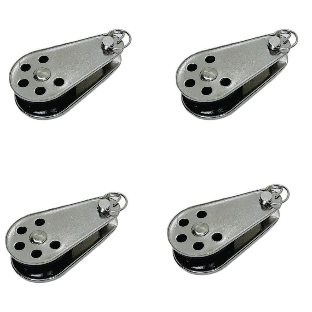 4 Pc Marine Stainless Steel 1/4" Removable Pin Pulley Block Nylon Shea