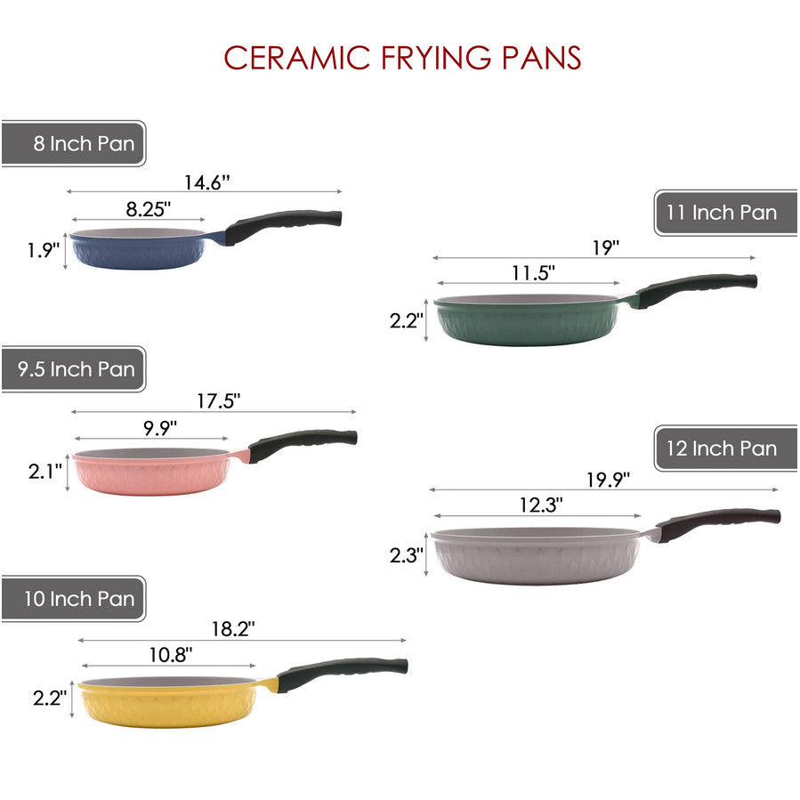 Ceramic Frying Pan Nonstick Ceramic Interior Exterior Cooking Pan, Mad