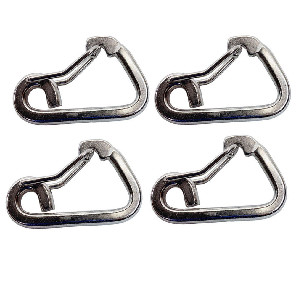 4Pc Stainless Steel 3/8" Harness Clip 1000Lb WLL Spring Gate Snap Hook