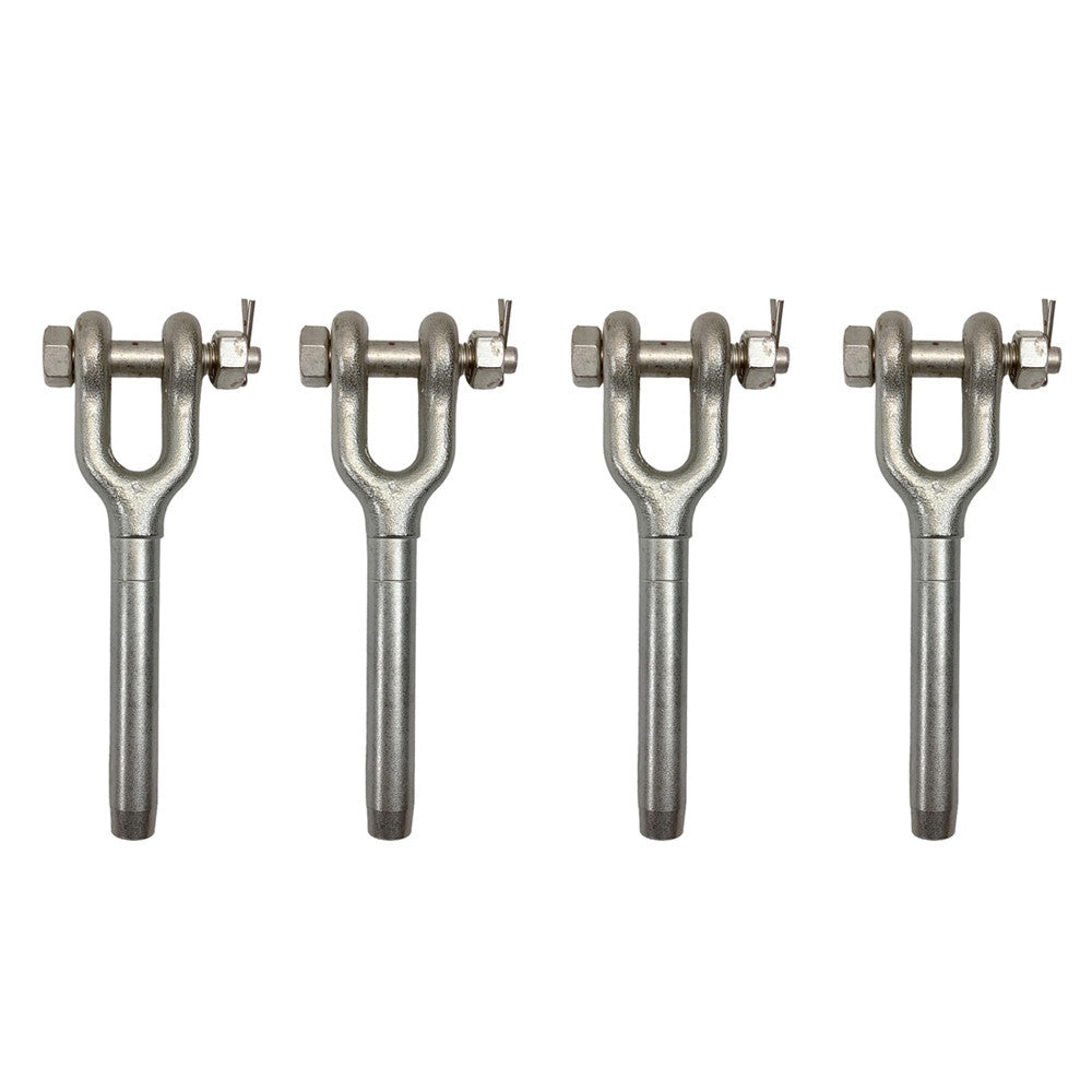 4 Pc Marine Stainless Steel T316 1/4" Drop Forged Swage Jaw 2200 Lbs W