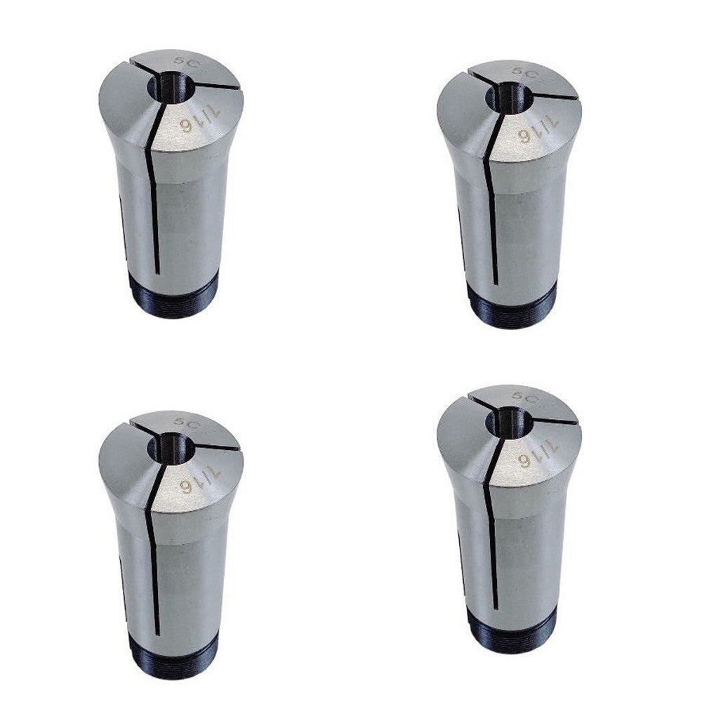 4 Pc 7/16" Precision Round 5C Collet Chuck Lathe Hardened Steel Workho