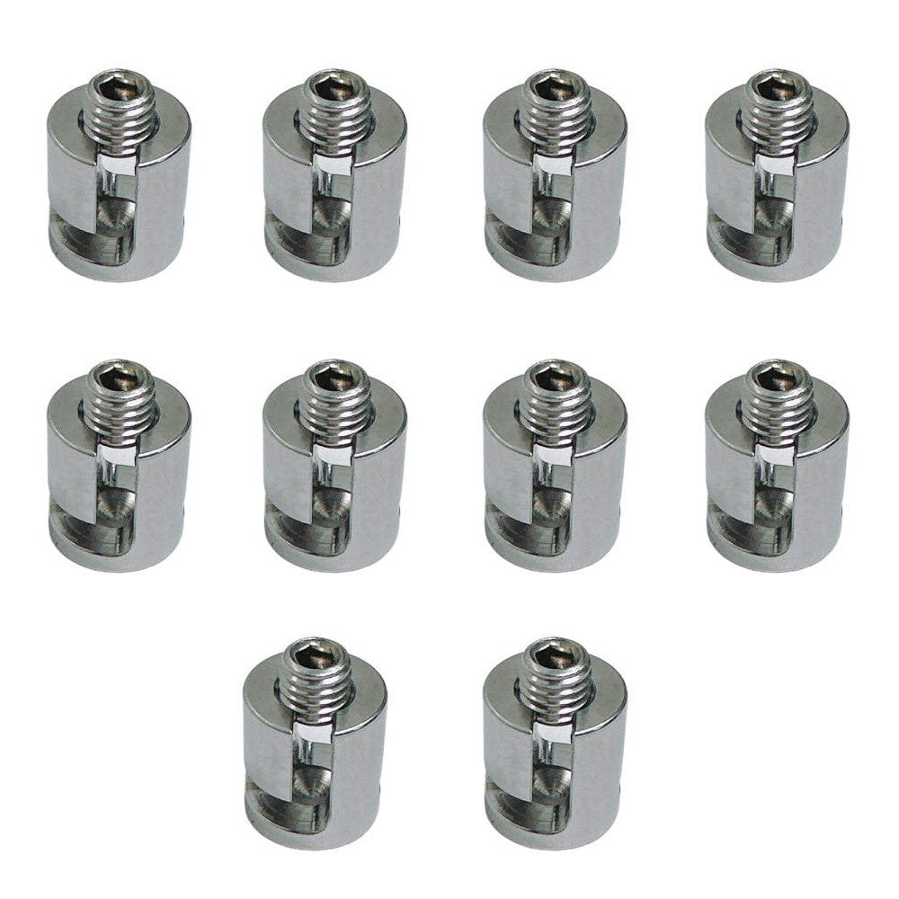 10Pc Stainless Steel T316 1/8" Adjustable Cross Cable Clip Clamp Wire